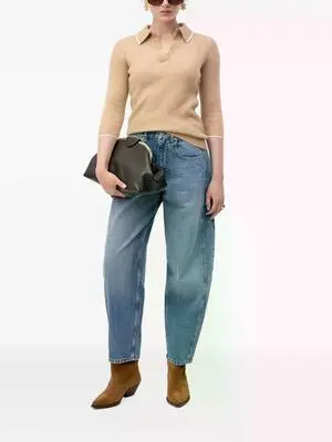 MARANT ETOILE Waffle-knit Three-quarter Sleeve Sweater