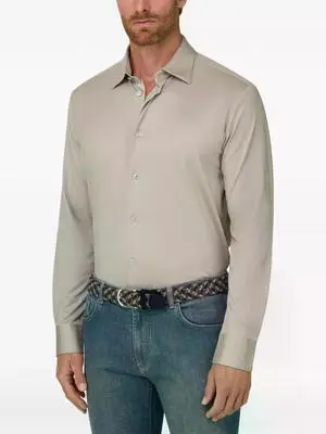 Boggi Milano Polo Shirt In Cotton And Silk Regular-fit - Neutrals