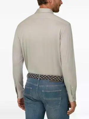 Boggi Milano Polo Shirt In Cotton And Silk Regular-fit - Neutrals