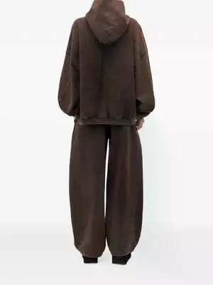 Alexander Wang Mid-rise Oversized Sweatpants W/ All-over Hotfix - Brown