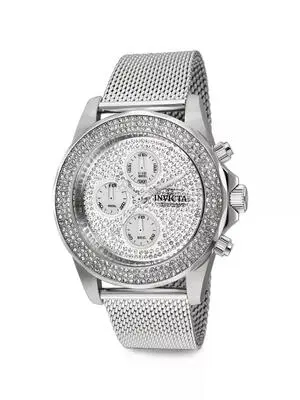 INVICTA Pro Diver Crystal-embellished 43mm Watch - Silver