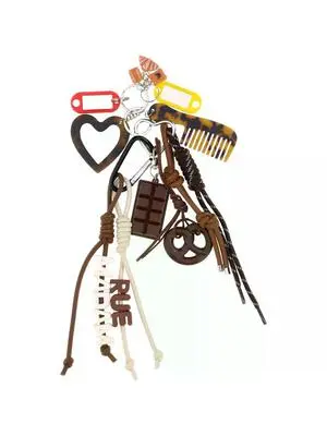 RUE MADAM PARIS Multi-charm Keyring - Brown