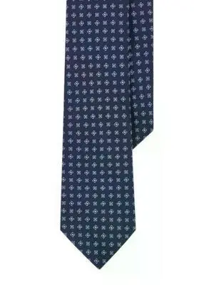 Boggi Milano Tie Jacquard Micro-patterned Silk - Blue