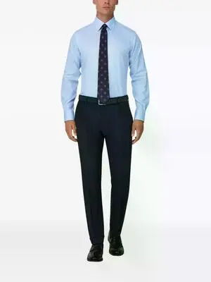 Boggi Milano Herringbone Cotton Muslin Shirt Regular Fit
