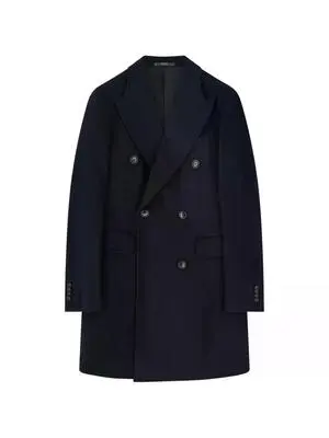 Boggi Milano Coat In Pure Cashmere Double-breasted - Blue