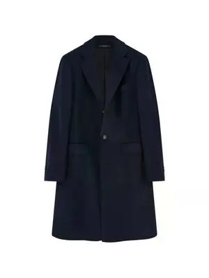 Boggi Milano Single-breasted Wool Coat - Blue