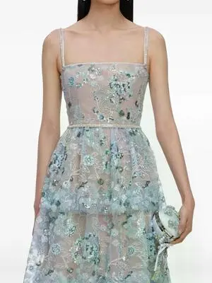 SELF-PORTRAIT Sequin-embellished Tiered Midi Dress