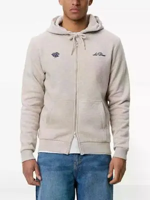 LES DEUX Logo-embroidered Zip-up Hoodie