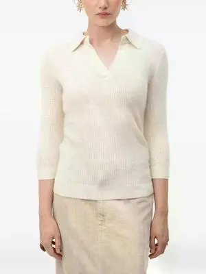 MARANT ETOILE Waffle-knit Polo-collar Sweater