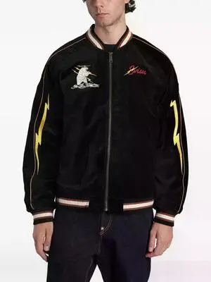 EVISU Embroidered Bomber Jacket - Black