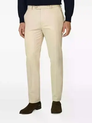 Boggi Milano Trousers In Stretch-cotton Tencel® Modal - Neutrals