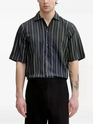 LINDBERGH Vertical-stripe Short-sleeve Shirt - Blue