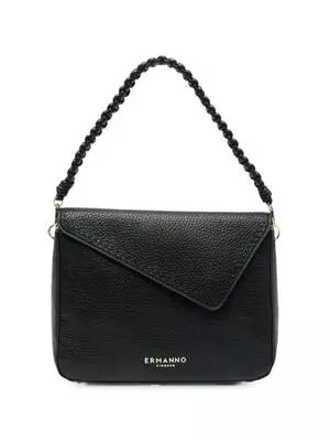 ERMANNO FIRENZE Grained-leather Shoulder Bag - Black
