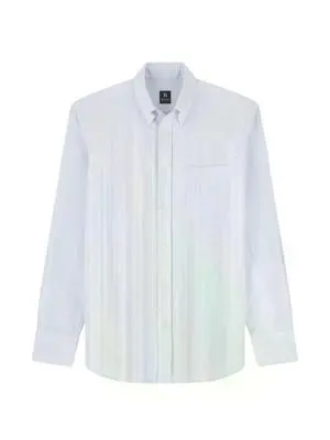 Boggi Milano Striped Oxford Cotton Shirt Regular Fit - Blue