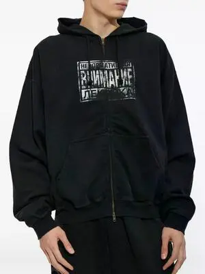 Vetements Slogan-print Zip-up Hoodie