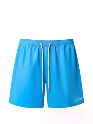 MC2 SAINT BARTH Patmos Flap-pocket Contrast-stitching Swim Shorts - Blue