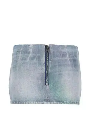 Alexander Wang Glazed Denim Mini Skirt - Blue