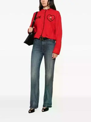 Chloé Logo-embroidered Cable-knit Cardigan