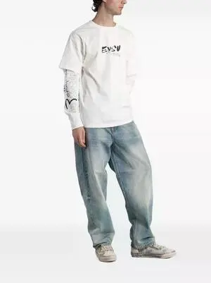EVISU Seagull-print Jeans - Blue