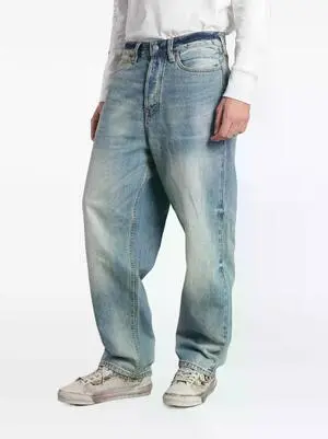 EVISU Seagull-print Jeans - Blue