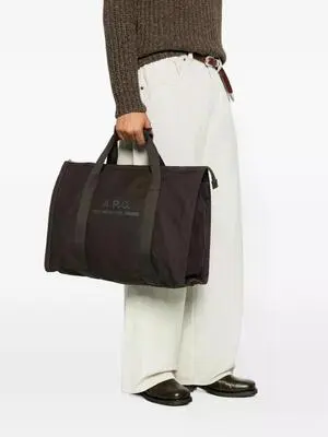 A.p.c. Logo-print Holdall - Brown