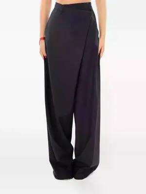WHITE SAND Asymmetric Wrap-front Trousers