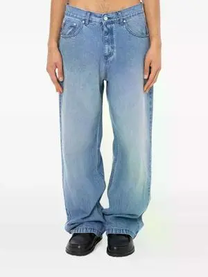 ARTE ANTWERP Logo-embroidered Straight-leg Jeans - Blue