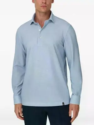 Boggi Milano Sakura Polo In Japanese Jersey - Blue