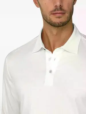 Boggi Milano Polo In Cotton And Silk Jersey - White