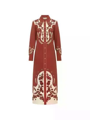 ALEMAIS Duke Embroidered Midi Dress