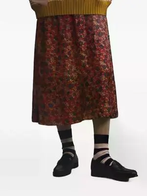 The Great. Midi The Canary Floral-print Silk Skirt
