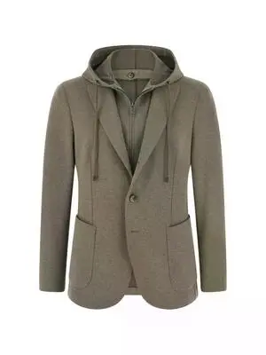 Boggi Milano Sweatshirt Blazer Madison In Stretch Cotton Blend - Green