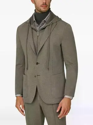 Boggi Milano Sweatshirt Blazer Madison In Stretch Cotton Blend - Green