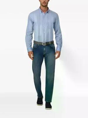 Boggi Milano Shirt Striped Poplin Regular-fit
