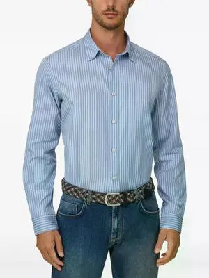 Boggi Milano Shirt Striped Poplin Regular-fit