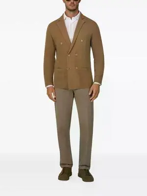Boggi Milano Double-breasted Blazer In Extrafine Merino Wool