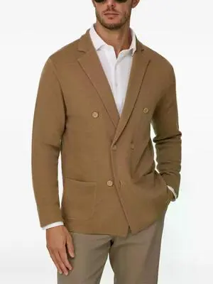 Boggi Milano Double-breasted Blazer In Extrafine Merino Wool
