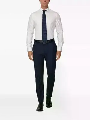 Boggi Milano Shirt In Cotton Nylon Stretch Dobby Slim Fit