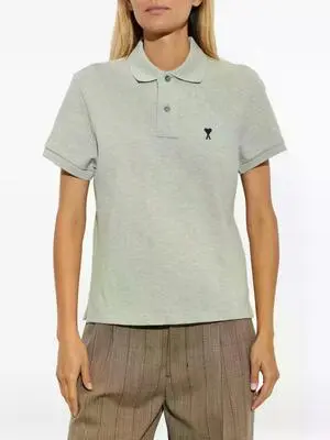 AMI Paris De Coeur Polo Shirt - Grey