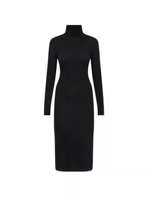 DIESEL® Oval D-logo-plaque Roll-neck Midi Dress