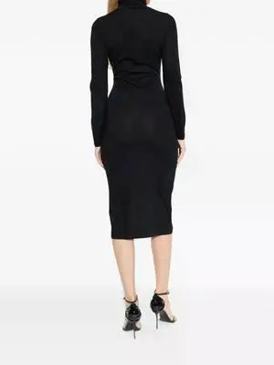 DIESEL® Oval D-logo-plaque Roll-neck Midi Dress