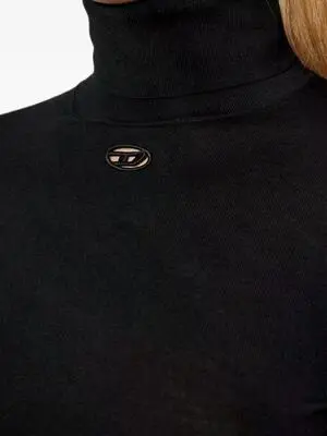 DIESEL® Oval D-logo-plaque Roll-neck Midi Dress