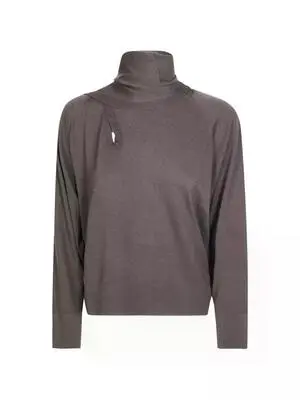 Incotex Scarf-detail Raglan-sleeve Sweater - Brown