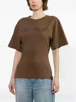 COURREGES Logo-embroidered T-shirt