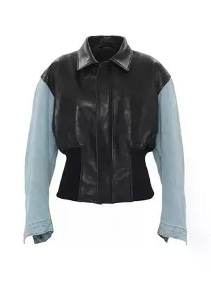 HAIKURE Vivienne Panelled Leather Jacket - Black