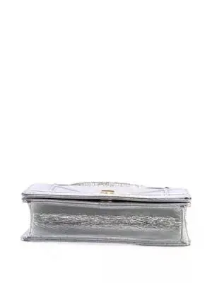 Dior Diorama Flap Bag Crackled Deerskin Small Shoulder Bag - Silver