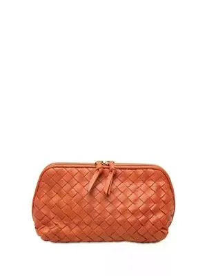 Bottega Veneta 2012-2026 Nappa Intrecciato Cosmetic Pouch - Orange