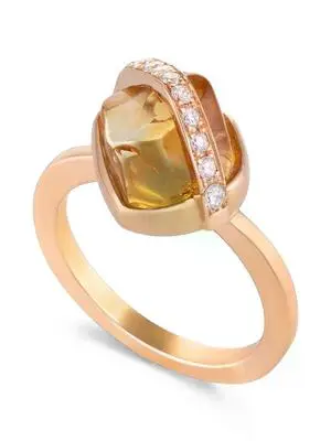 CLARA CHEHAB Small Elemental Citrine And Diamond Ring - Gold