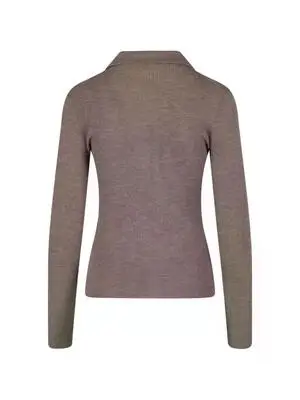P.a.r.o.s.h Ribbed-knit Polo-collar Sweater
