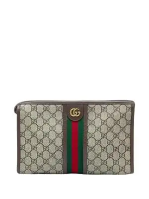 Gucci 2000-2015 Gg Supreme Web Ophidia Clutch Bag - Neutrals